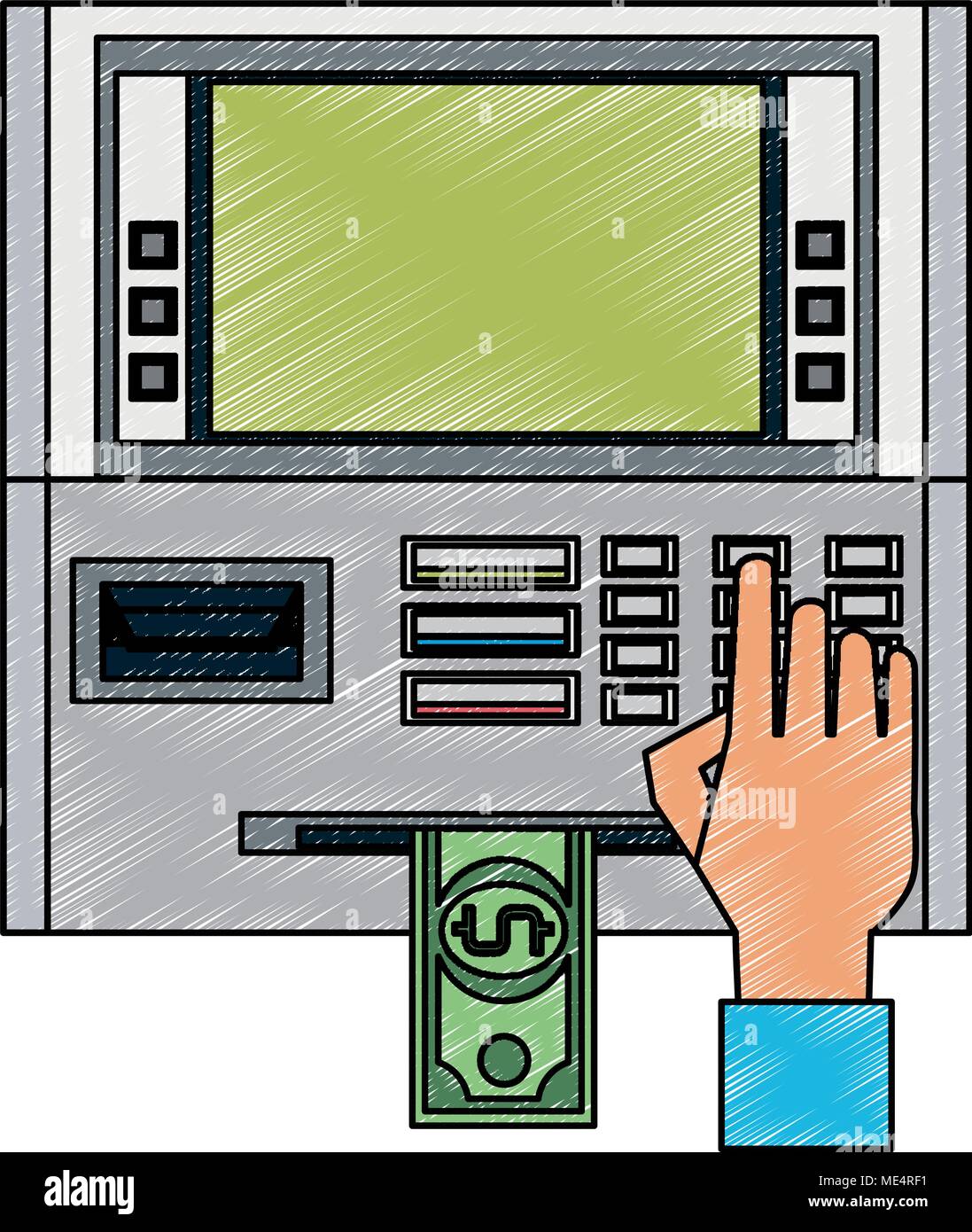 ATM money machine scribble Stock Vector Image & Art - Alamy