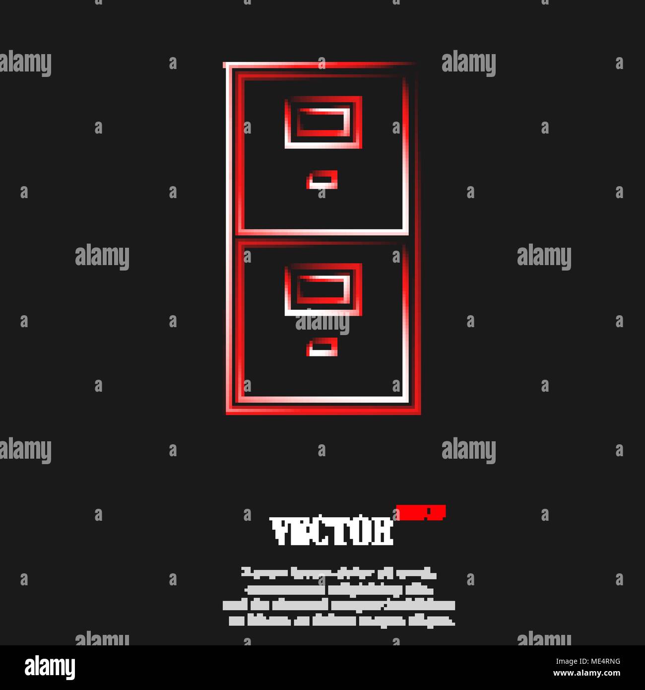 Safe icon symbol with effect of red neon. Vector illustration Stock ...