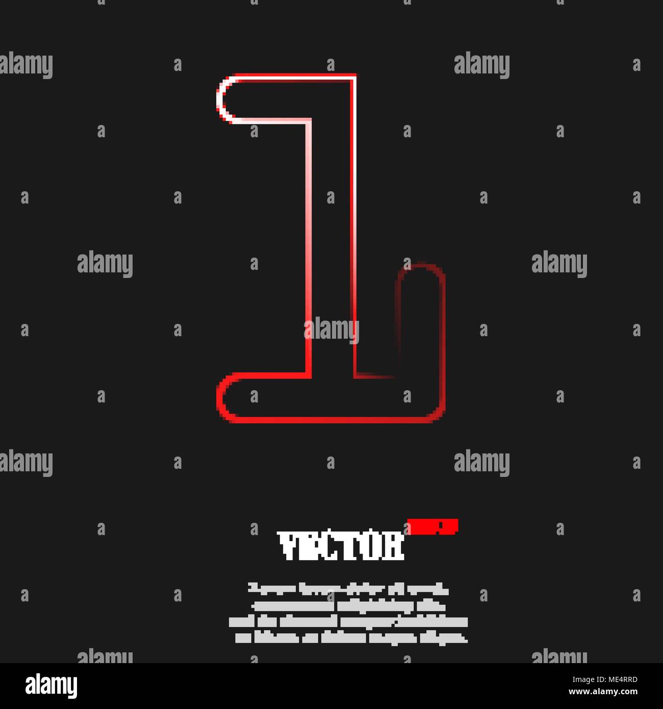 number one icon symbol with effect of red neon. Vector illustration ...