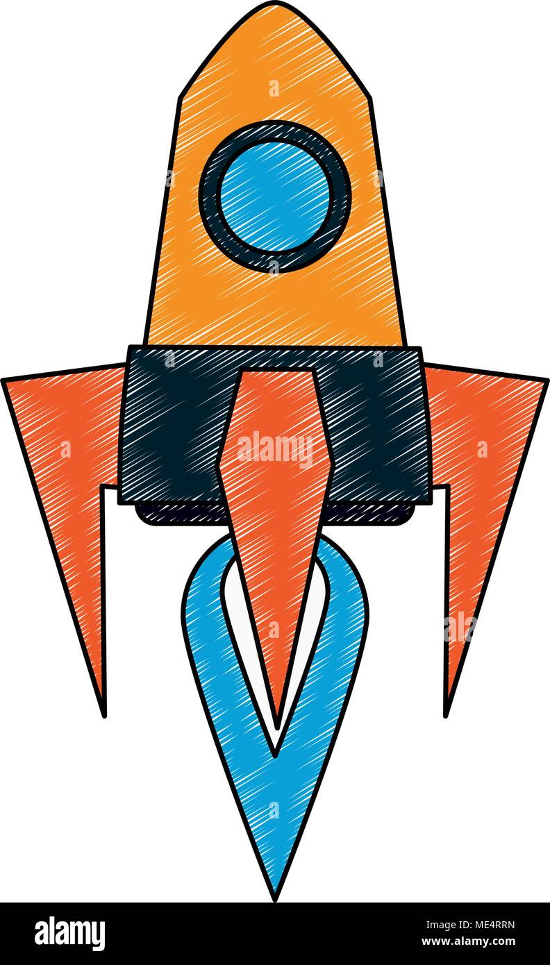 Spaceship rocket taking off scribble Stock Vector Image & Art - Alamy