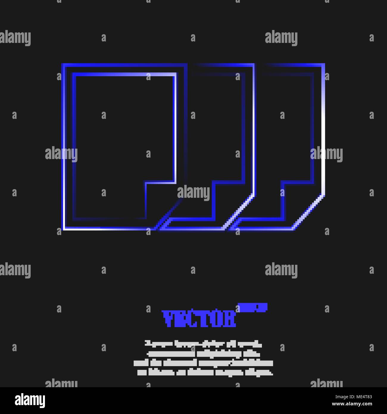 Copy file icon symbol with effect of blue neon. Vector illustration ...
