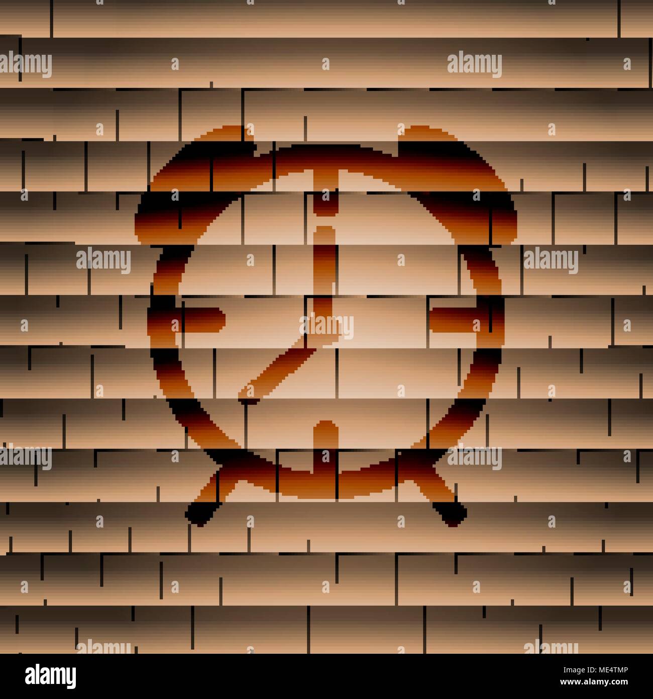 Alarm clock icon symbol on a tiled background. Vector illustration ...