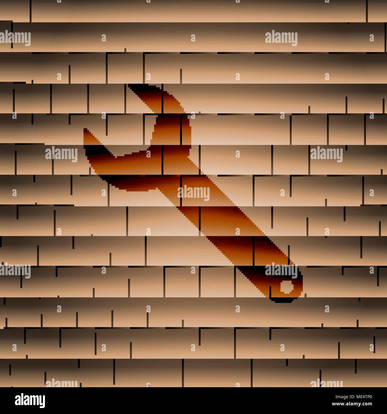 Wrench key icon symbol on a tiled background. Vector illustration Stock ...