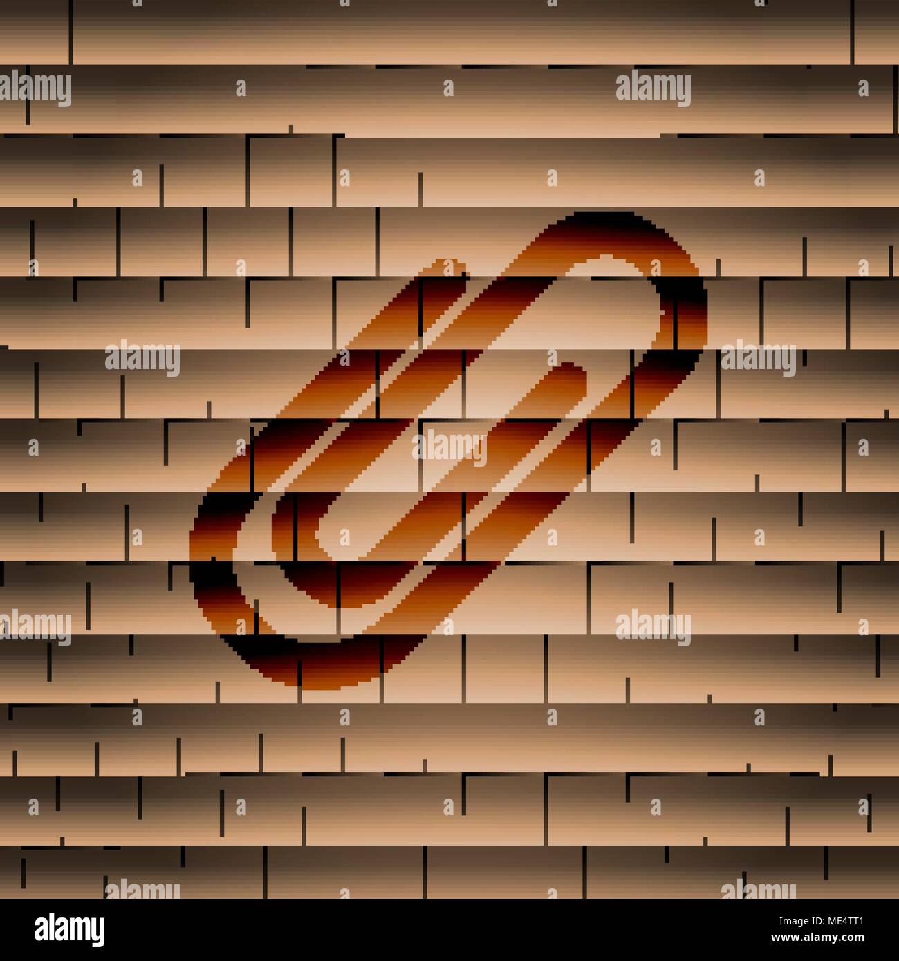 Paper clip icon symbol on a tiled background. Vector illustration Stock ...