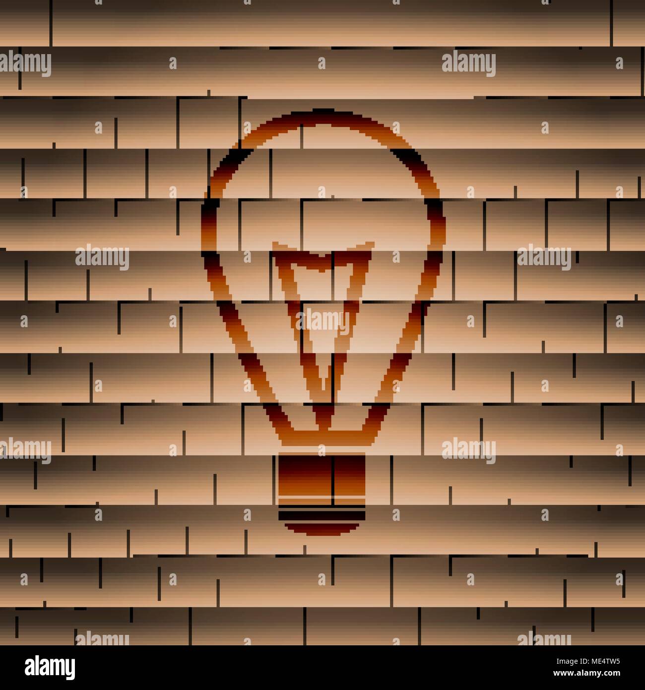 Light lamp icon symbol on a tiled background. Vector illustration Stock ...