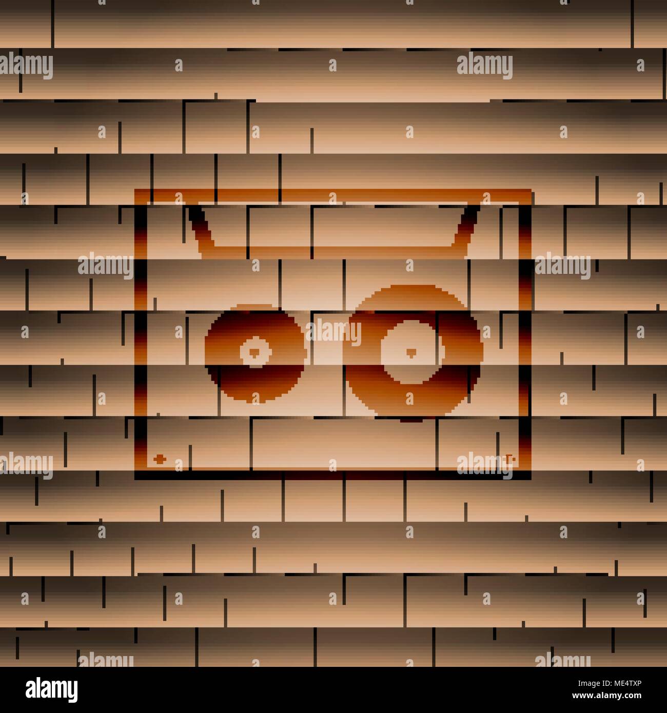 cassette icon symbol on a tiled background. Vector illustration Stock ...
