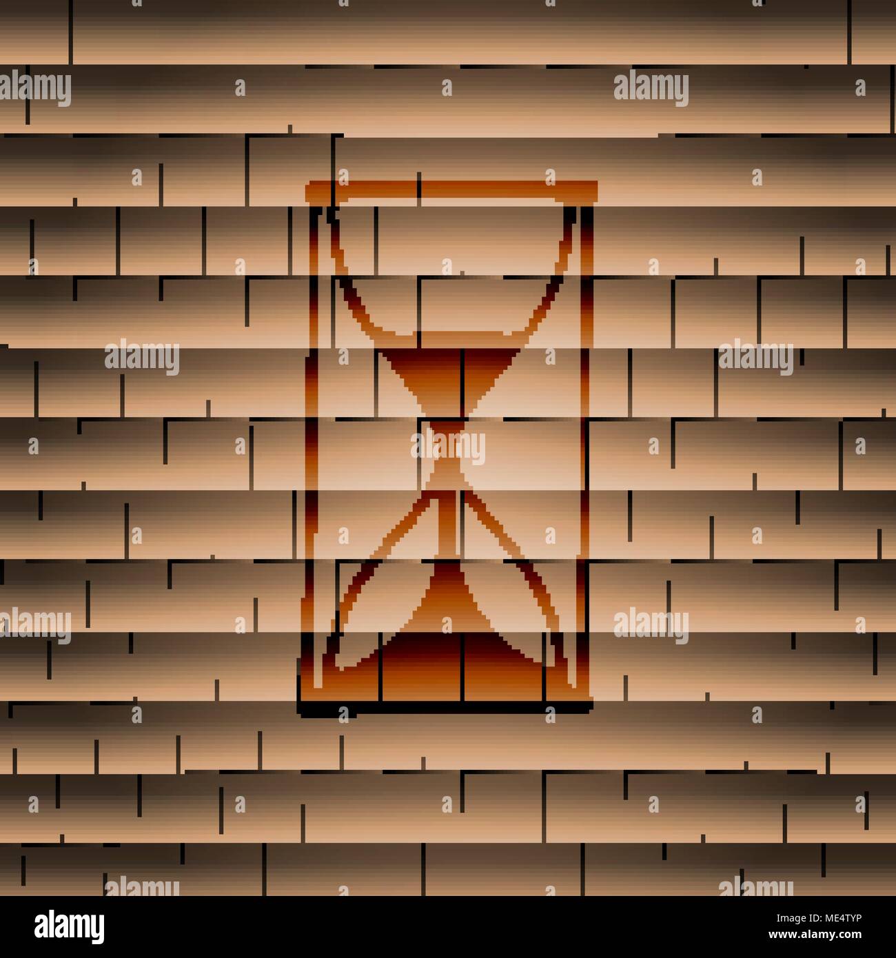 Hourglass icon symbol on a tiled background. Vector illustration Stock ...