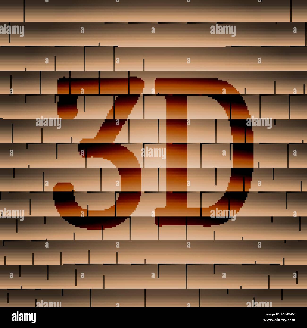 3D icon symbol on a tiled background. Vector illustration Stock Vector ...