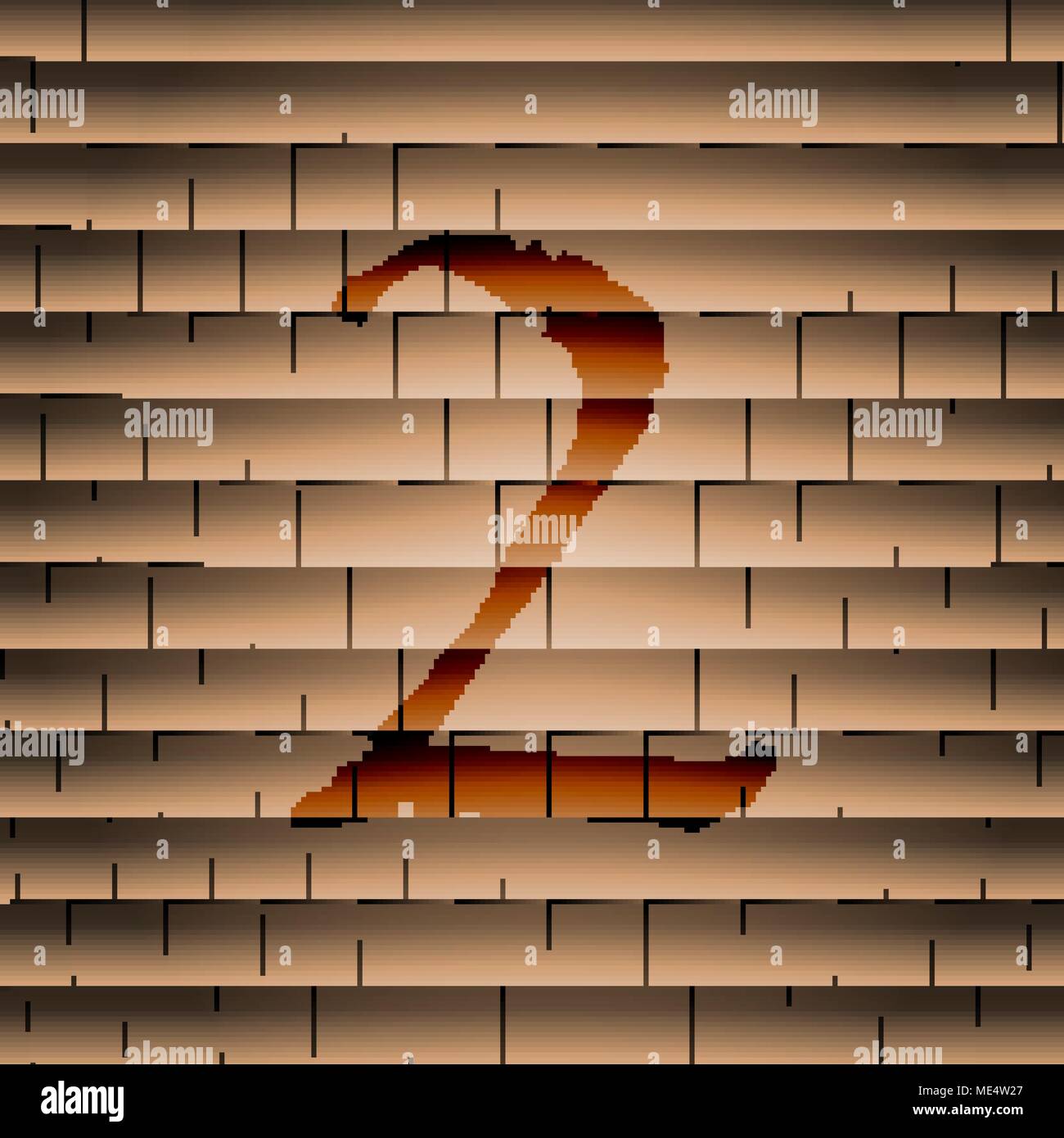 number two icon symbol on a tiled background. Vector illustration Stock ...