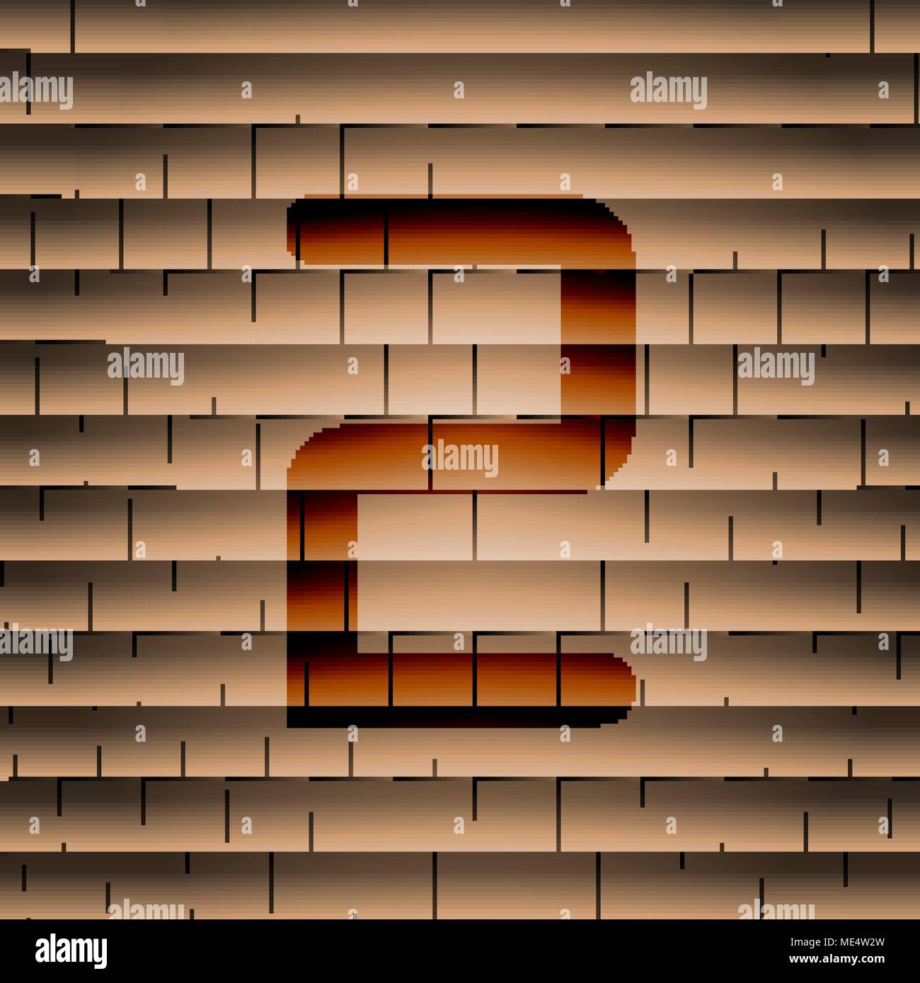 number two icon symbol on a tiled background. Vector illustration Stock ...