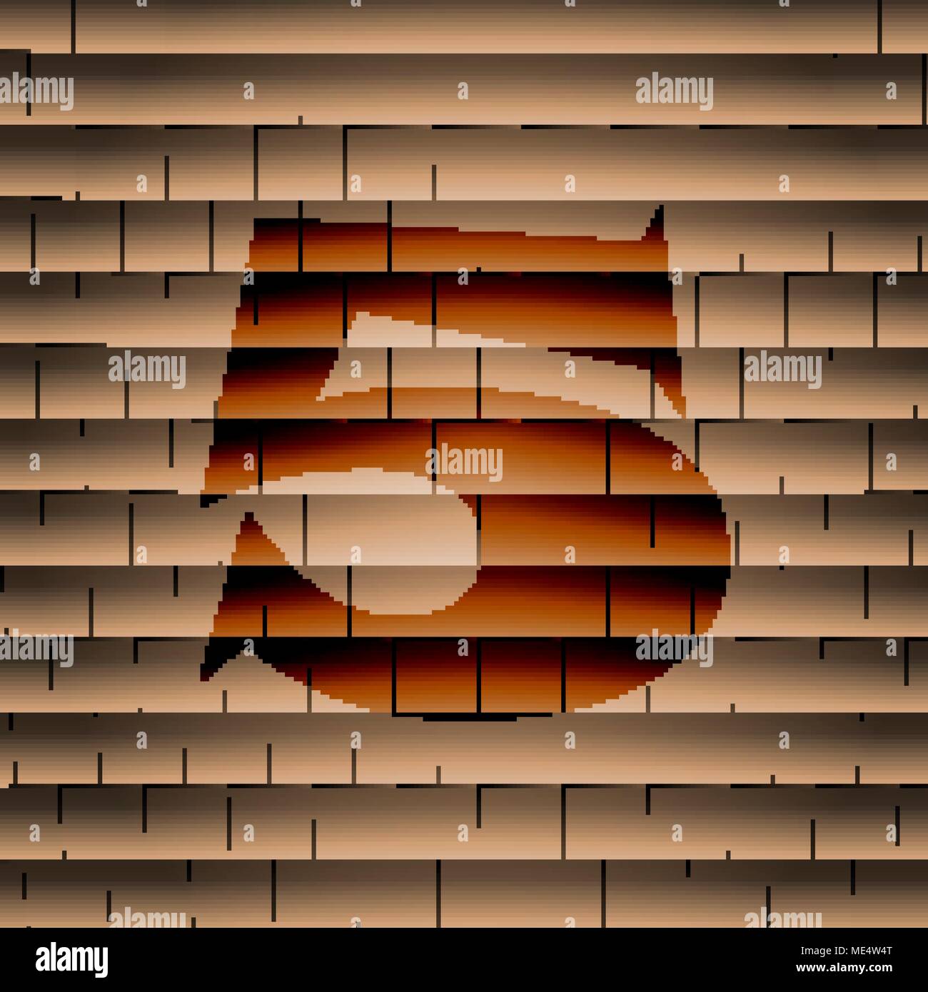 number five icon symbol on a tiled background. Vector illustration ...