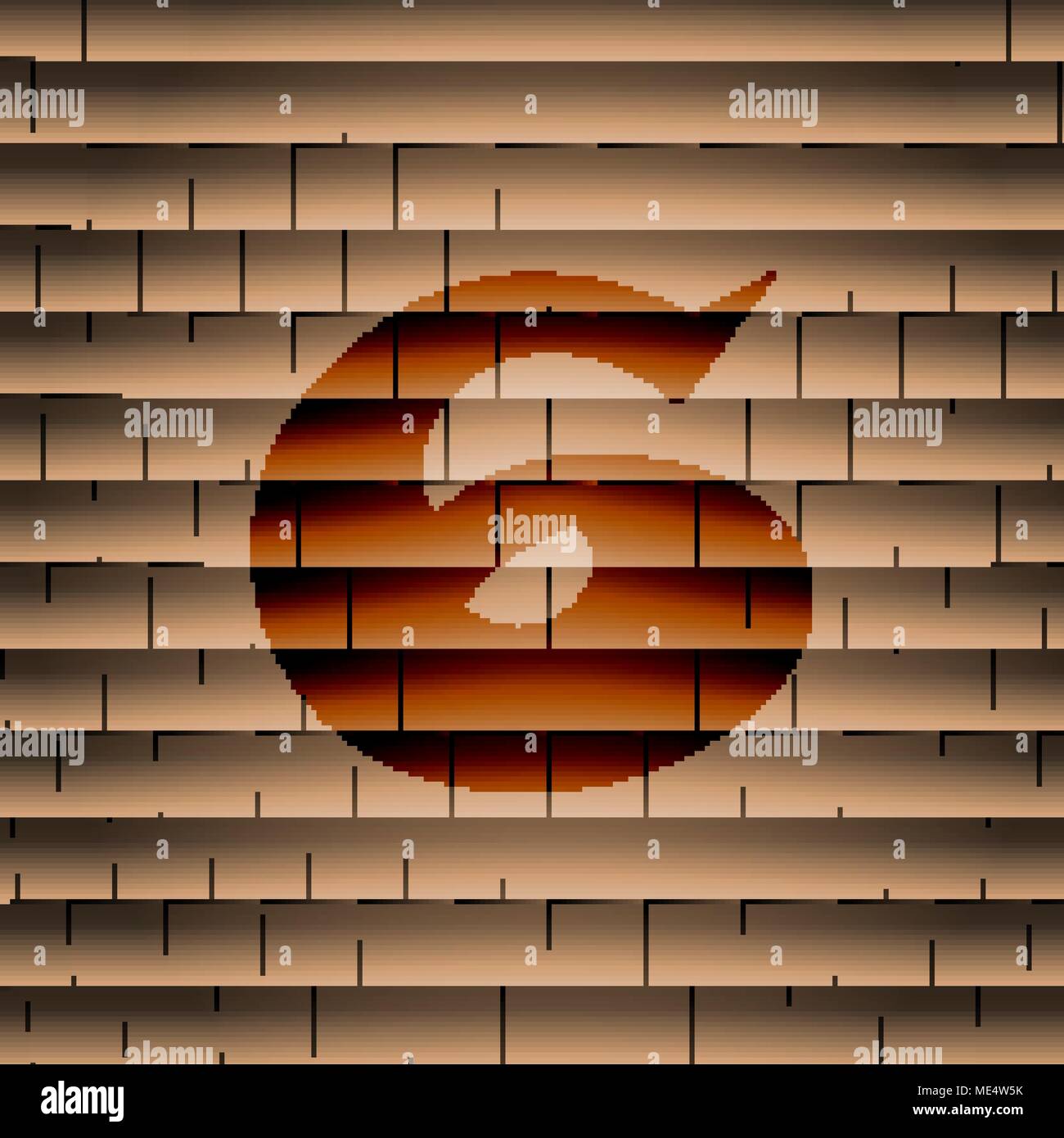 number six icon symbol on a tiled background. Vector illustration Stock ...