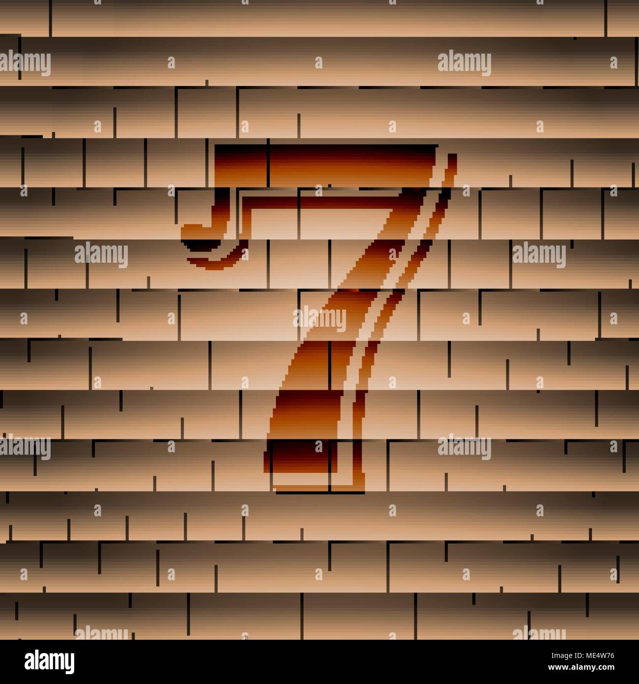 number seven icon symbol on a tiled background. Vector illustration ...