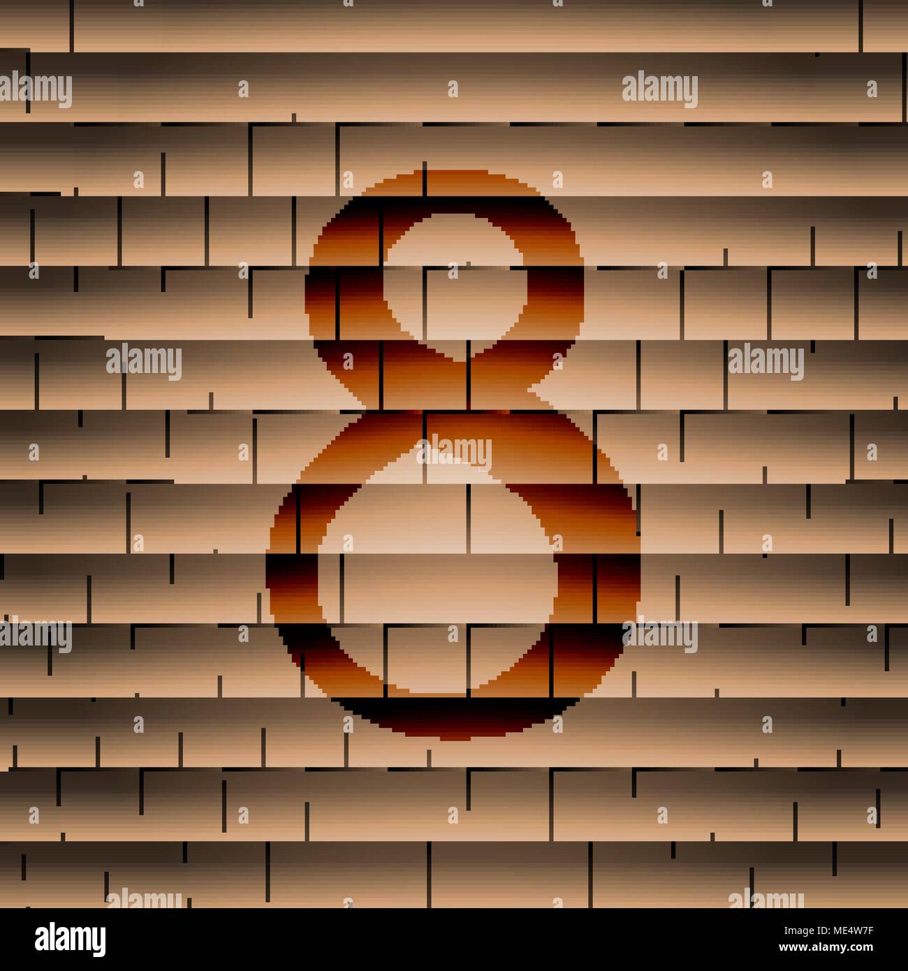 number Eight icon symbol on a tiled background. Vector illustration ...