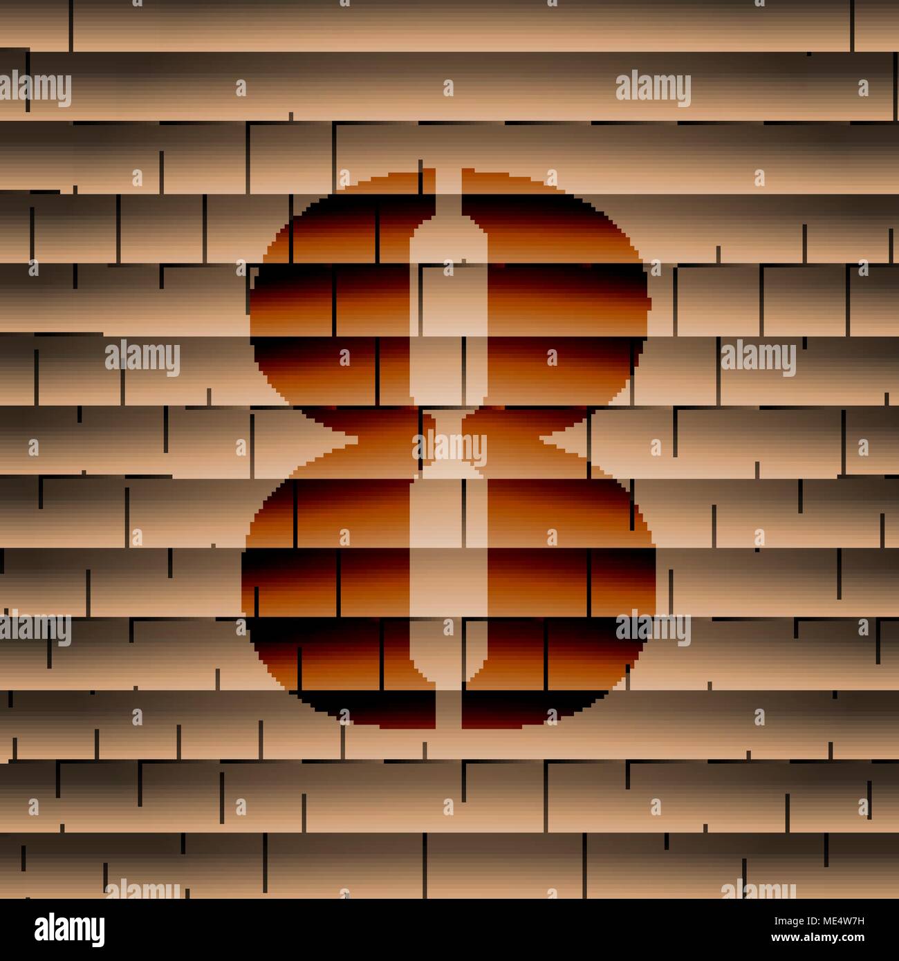 number Eight icon symbol on a tiled background. Vector illustration ...
