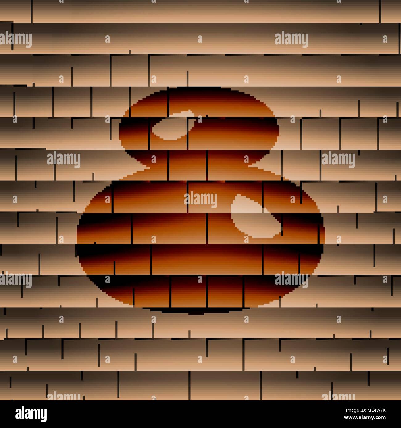 number Eight icon symbol on a tiled background. Vector illustration ...