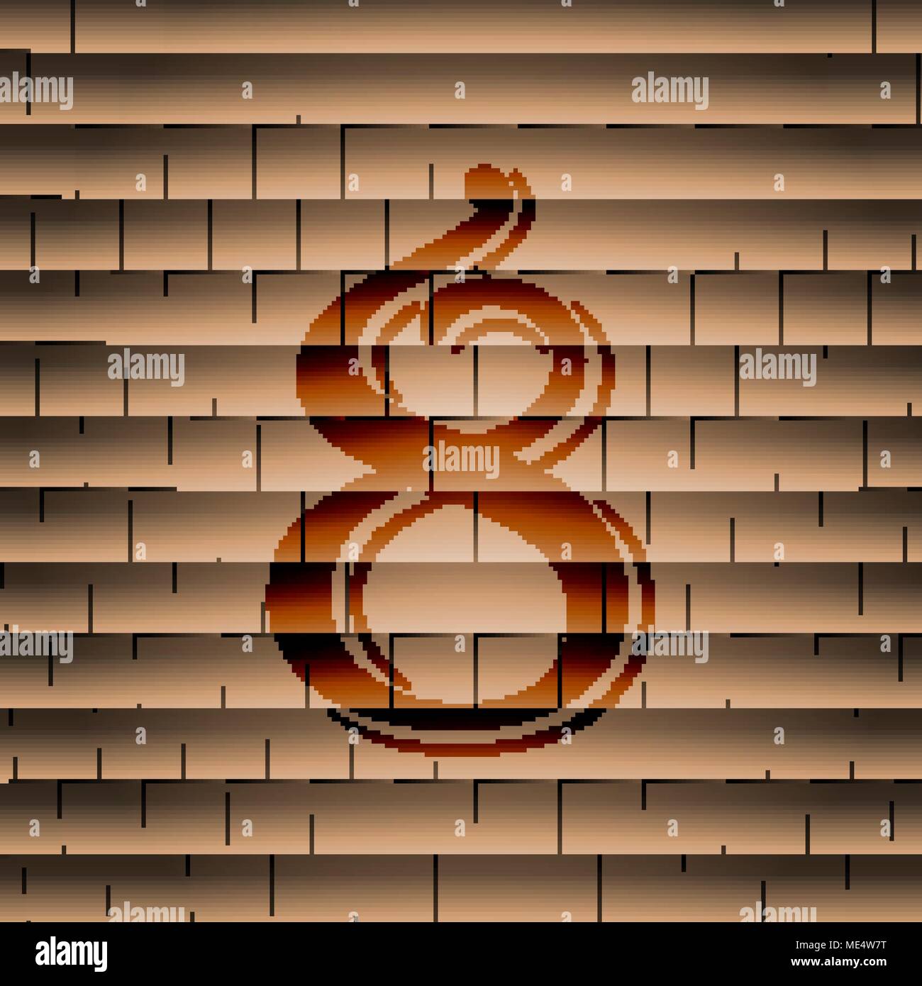 number Eight icon symbol on a tiled background. Vector illustration ...