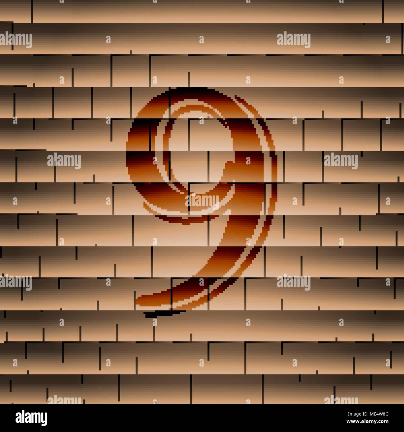 number Nine icon symbol on a tiled background. Vector illustration ...