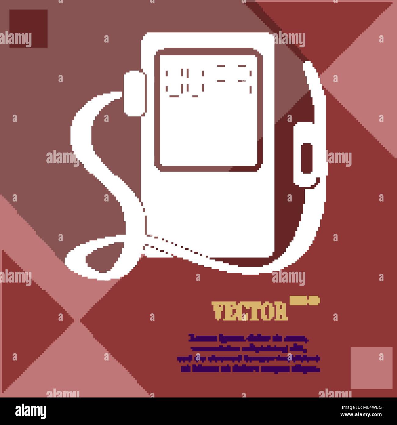 Gas, fuel station icon symbol on red abstract geometric background with ...