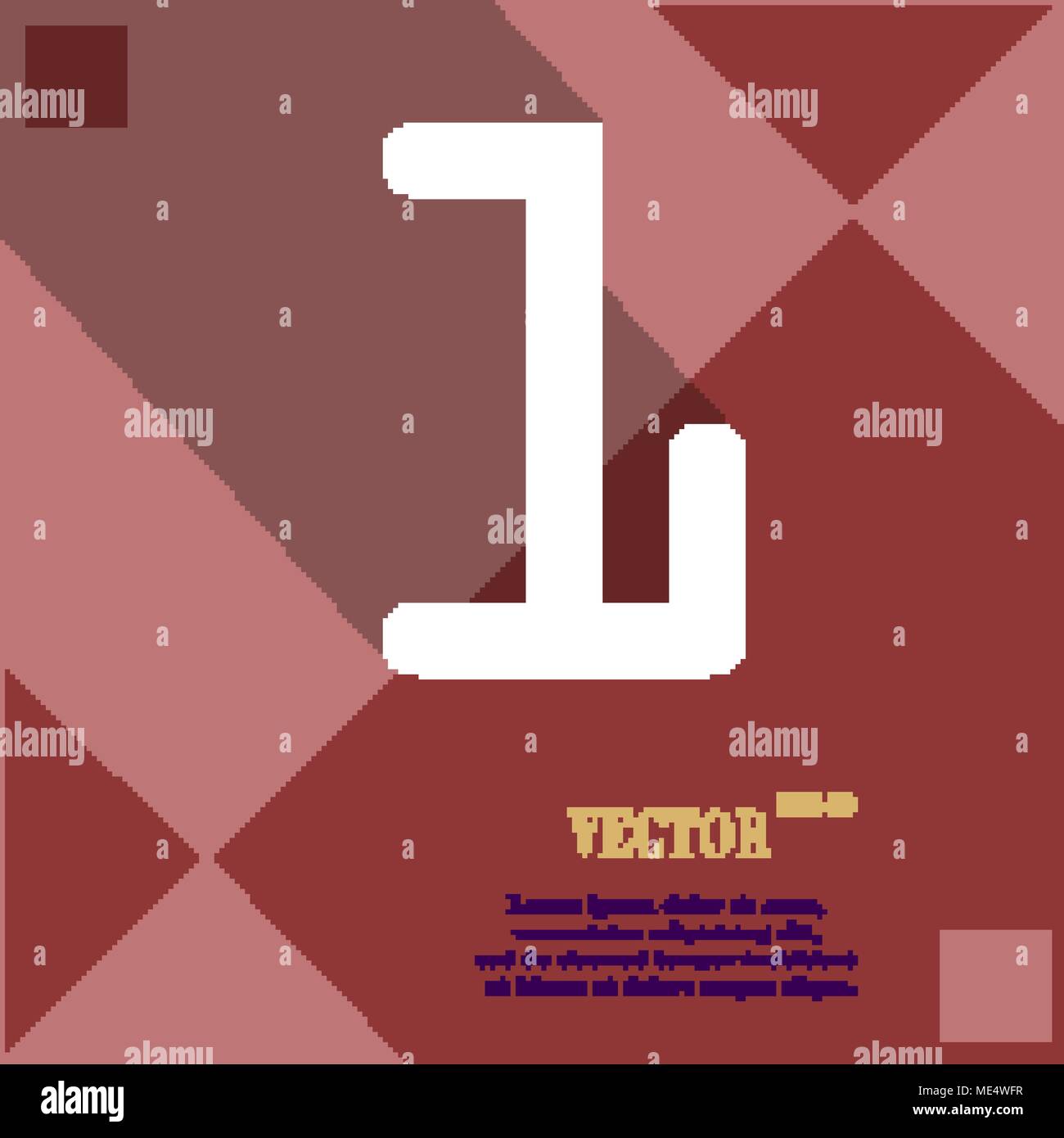 number one icon symbol on red abstract geometric background with long ...