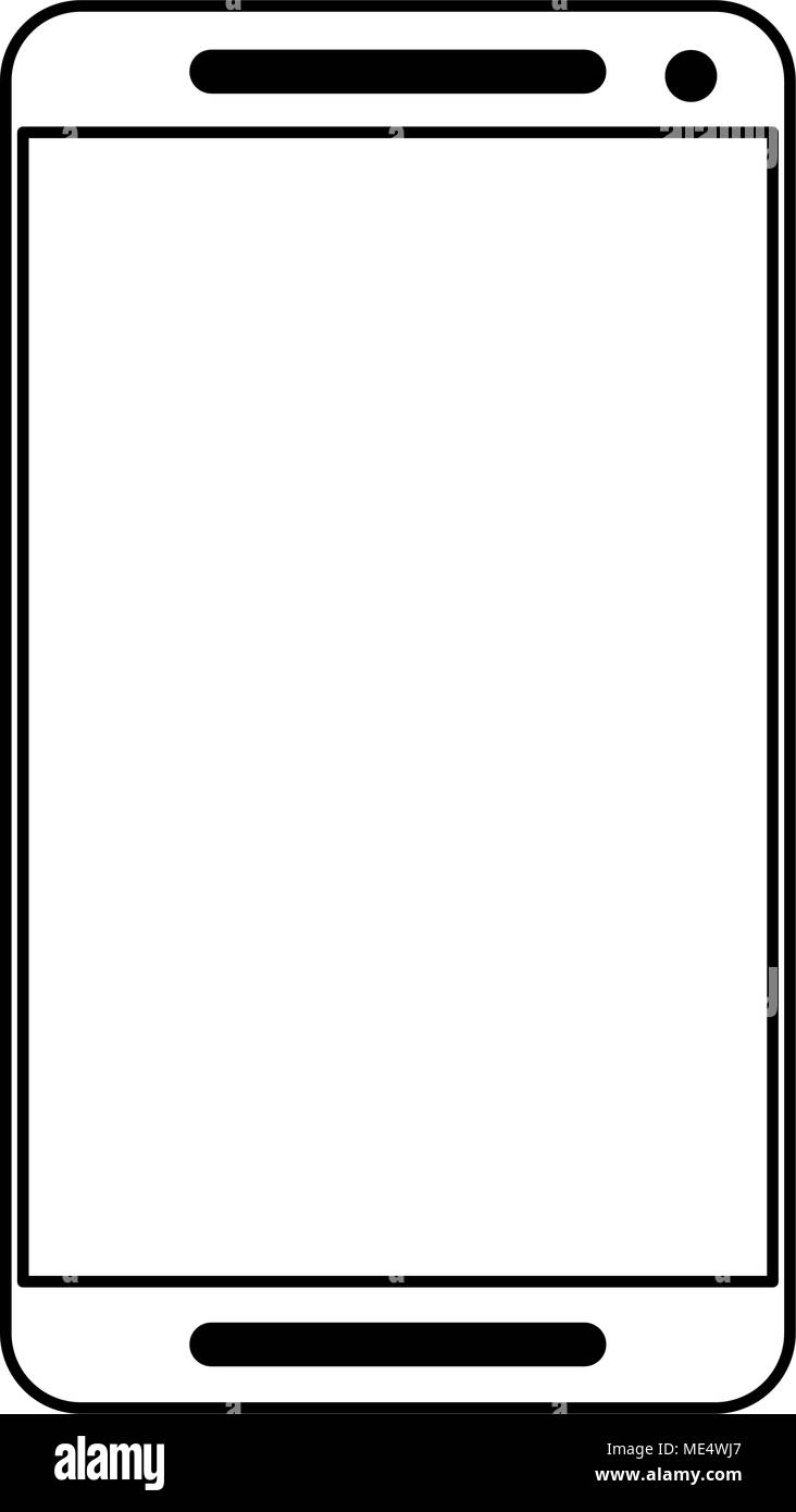 Smartphone mobile technology on black and white Stock Vector Image ...