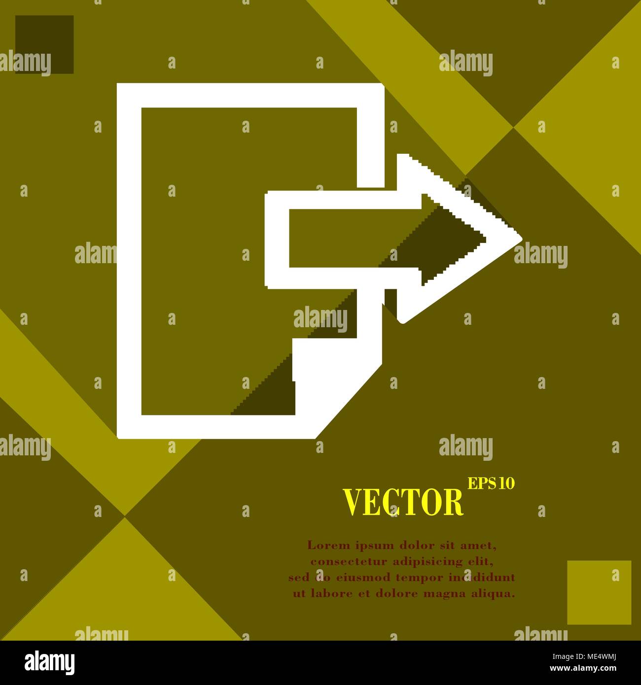 send Export file icon symbol on yellow abstract geometric background ...
