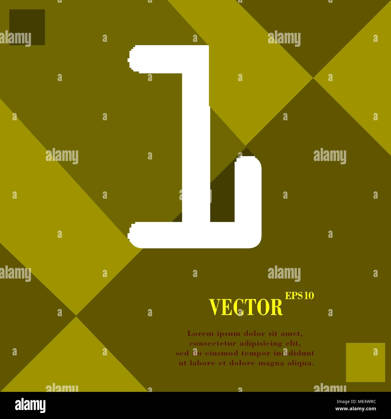 number one icon symbol on yellow abstract geometric background with ...