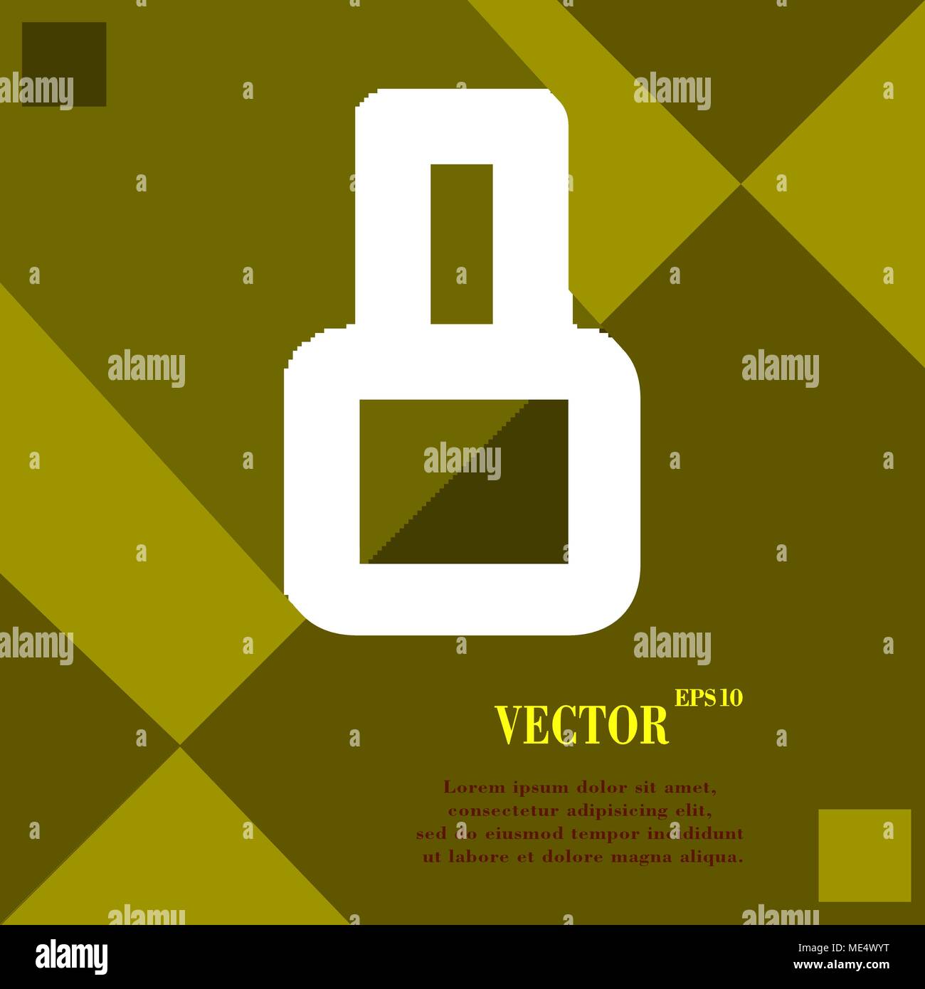 number Eight icon symbol on yellow abstract geometric background with ...