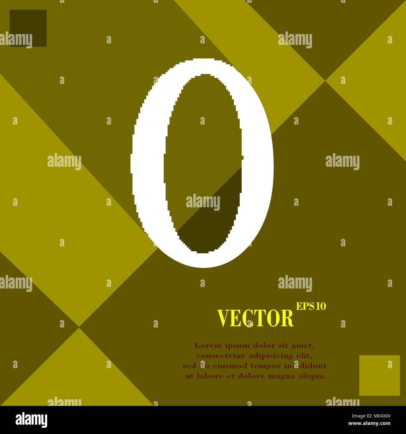 number zero icon symbol on yellow abstract geometric background with ...