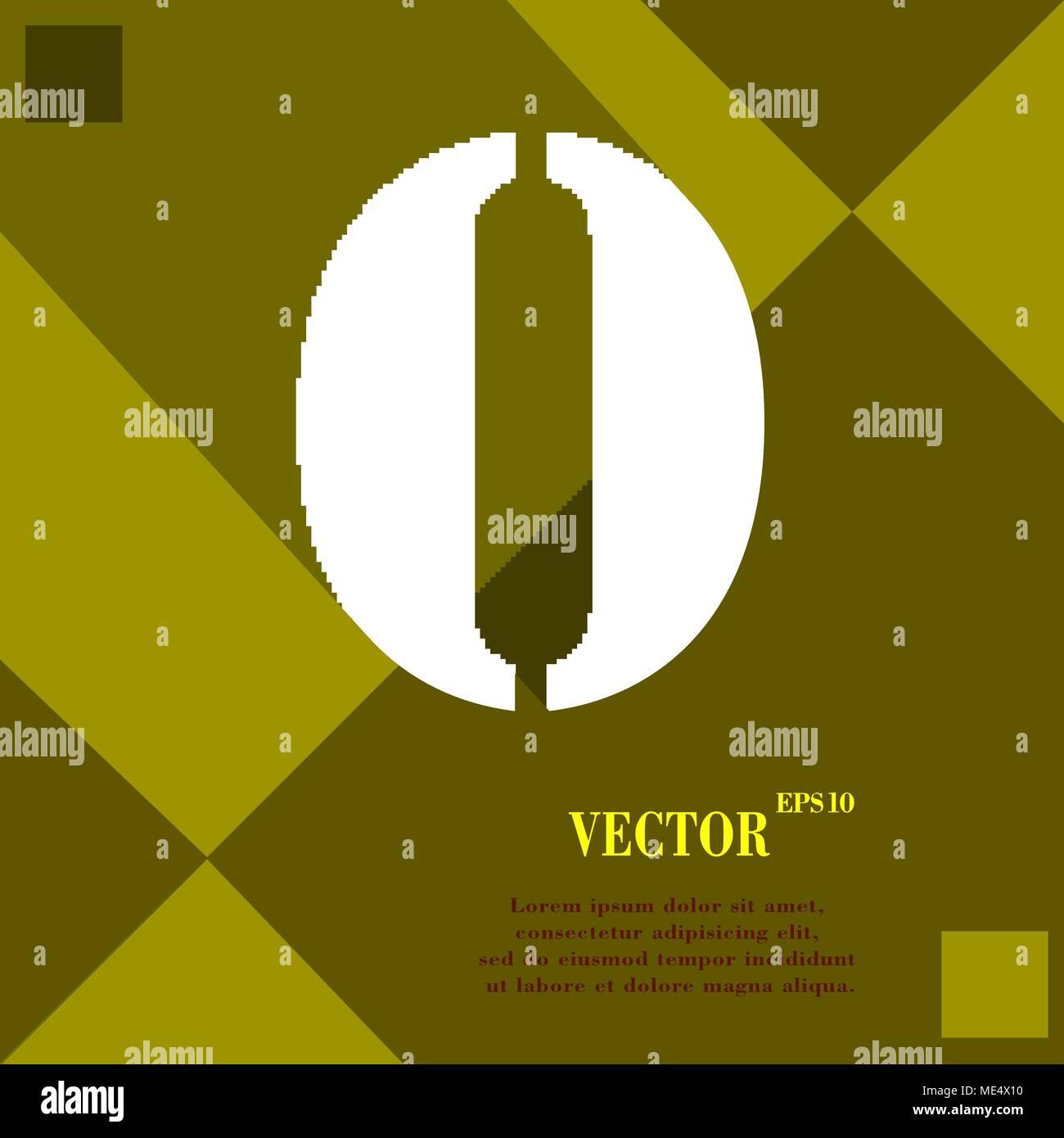 number zero icon symbol on yellow abstract geometric background with ...