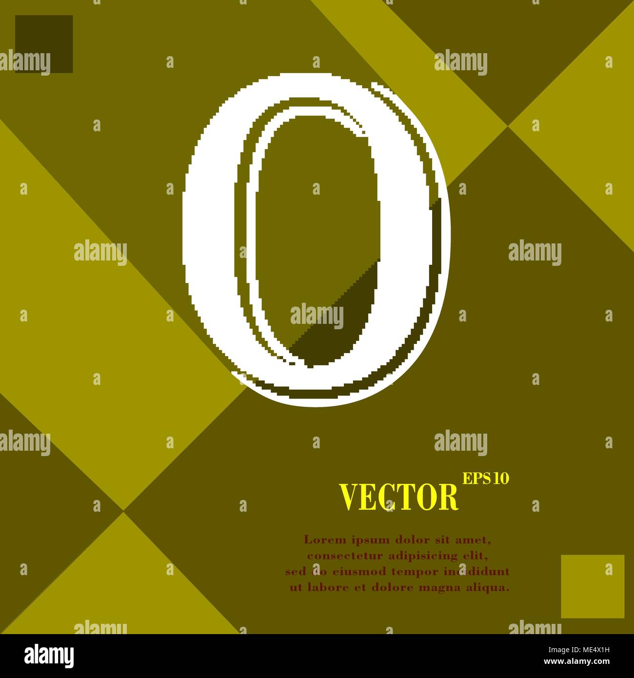 number zero icon symbol on yellow abstract geometric background with ...