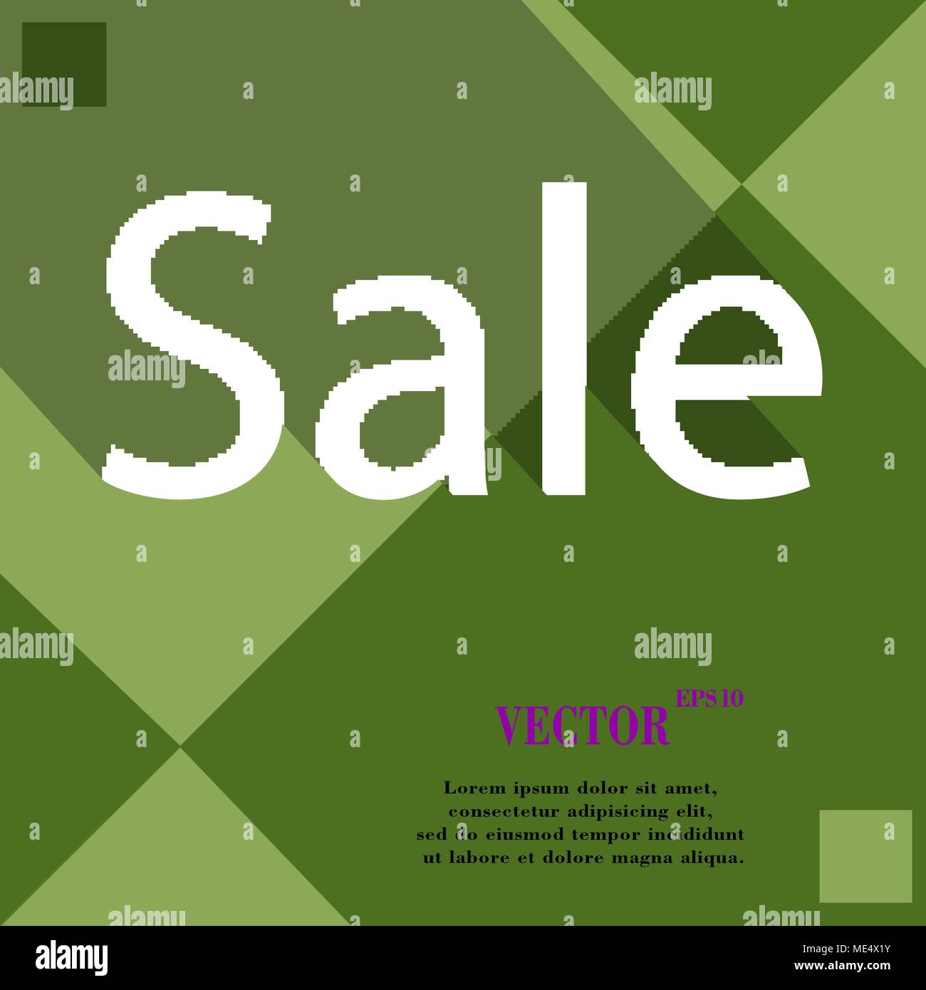Sale tag icon symbol on green abstract geometric background with long ...