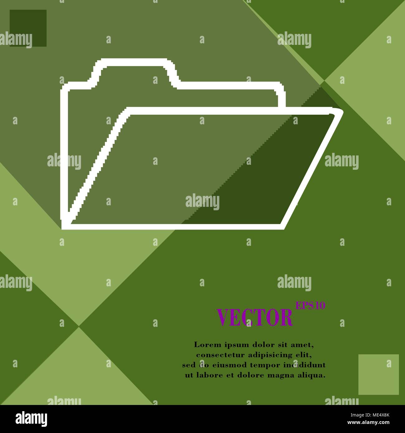 Document folder icon symbol on green abstract geometric background with ...