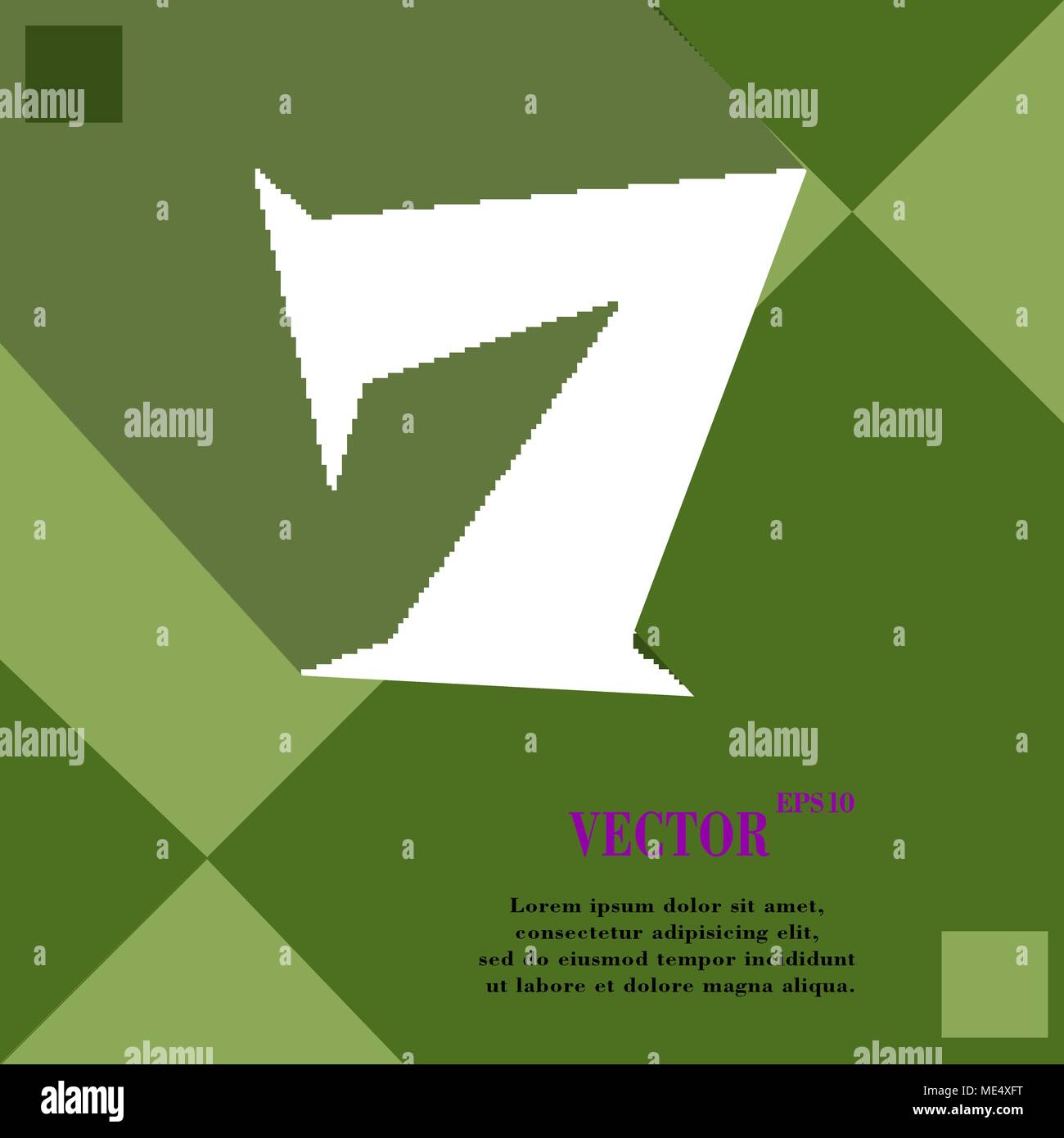 number seven icon symbol on green abstract geometric background with ...