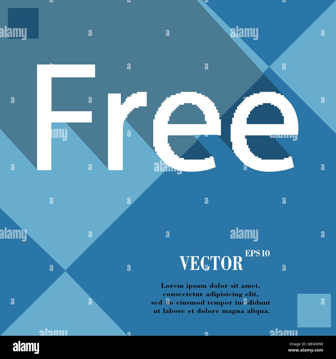 Free icon symbol on blue abstract geometric background with long ...
