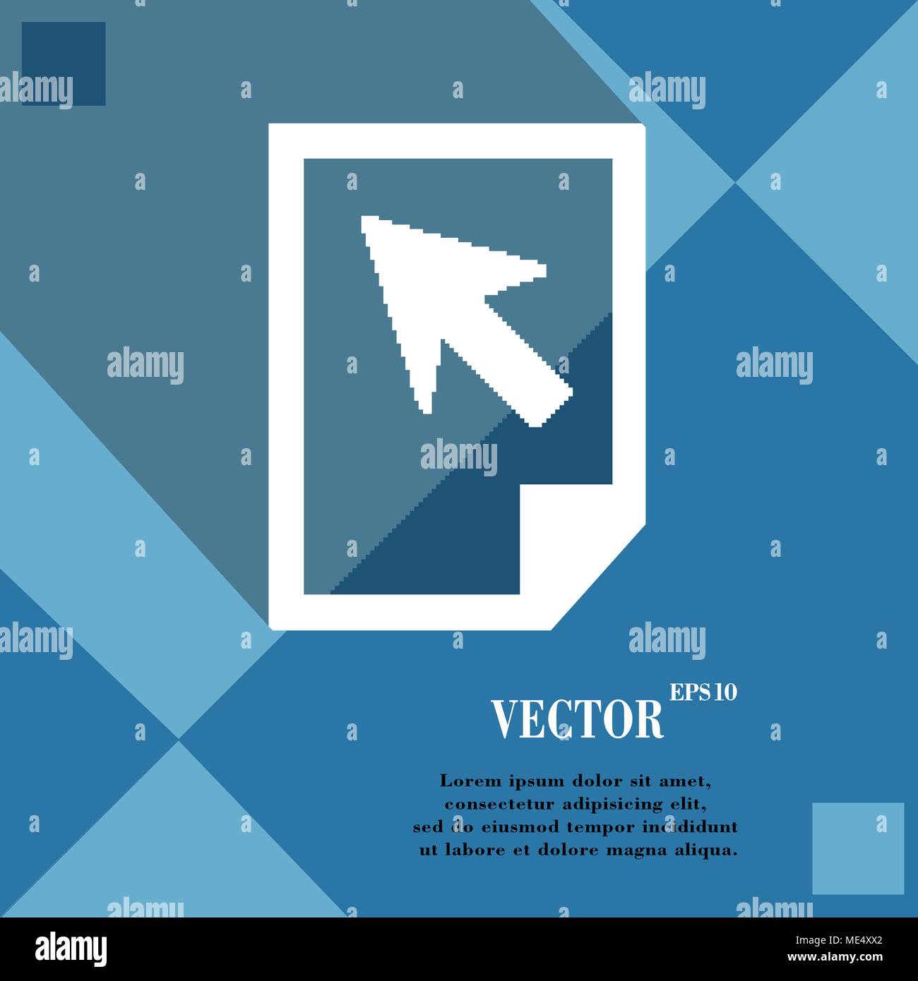 File document icon symbol on blue abstract geometric background with ...