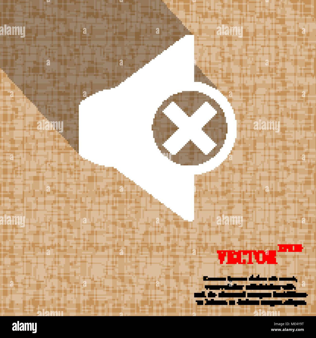 Mute speaker icon symbol on abstract geometric background with long ...