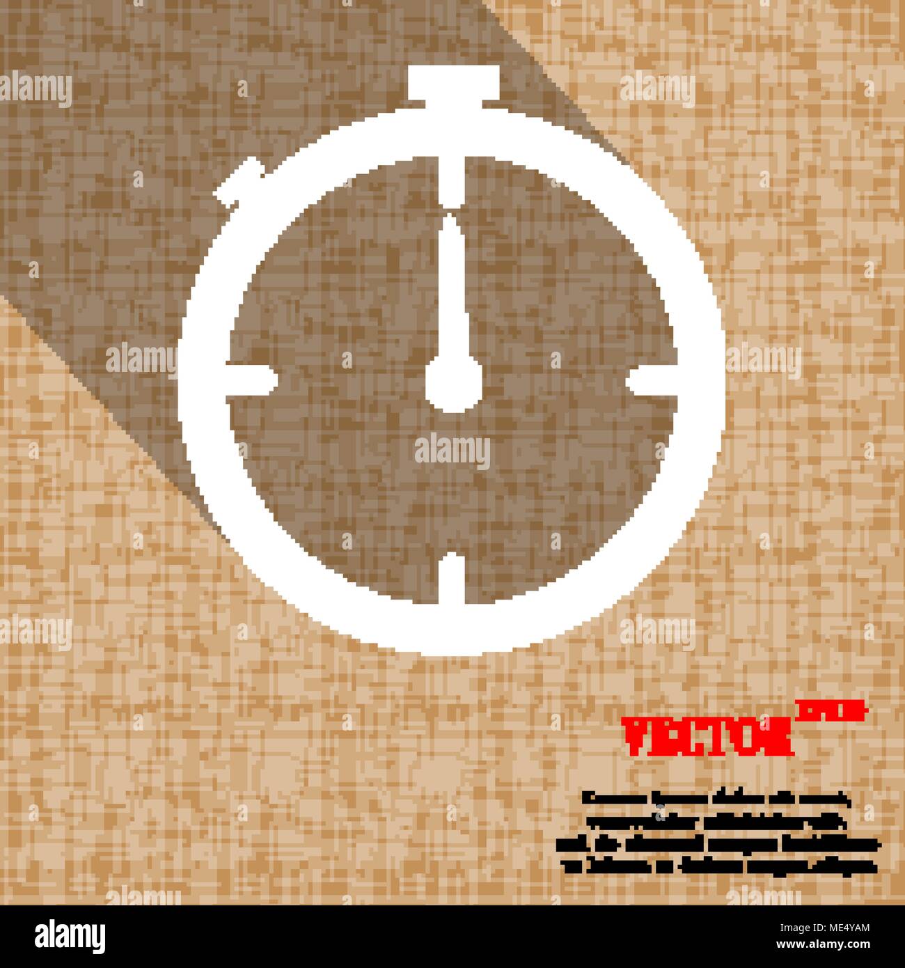 Timer icon symbol on abstract geometric background with long shadows ...