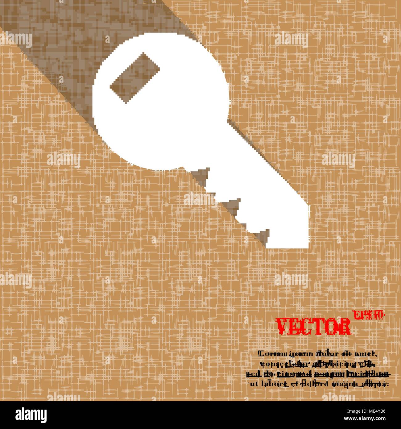 Key icon symbol on abstract geometric background with long shadows ...