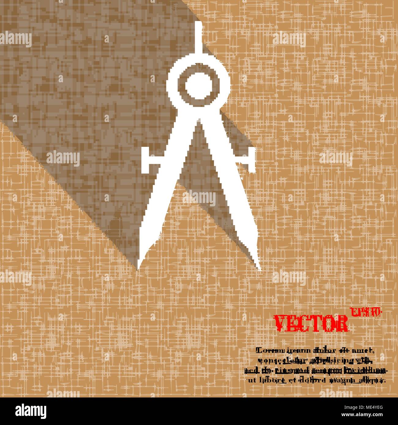 Mathematical Compass icon symbol on abstract geometric background with ...