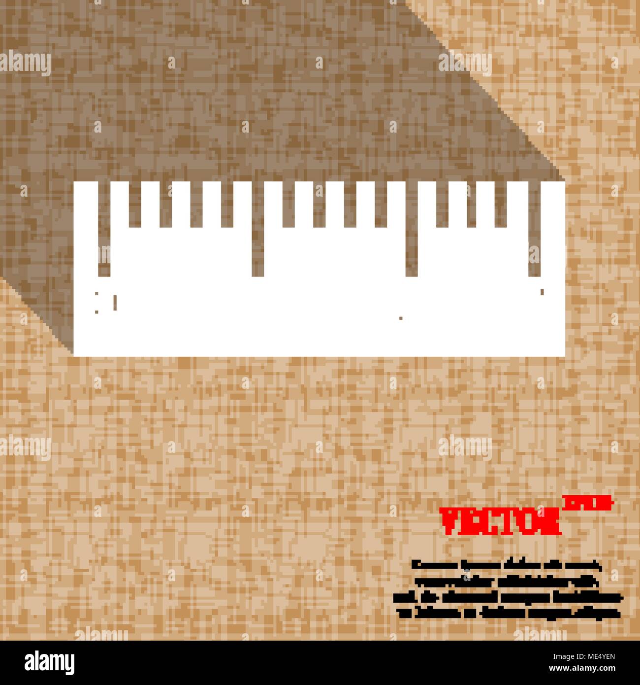 Ruler icon symbol on abstract geometric background with long shadows ...