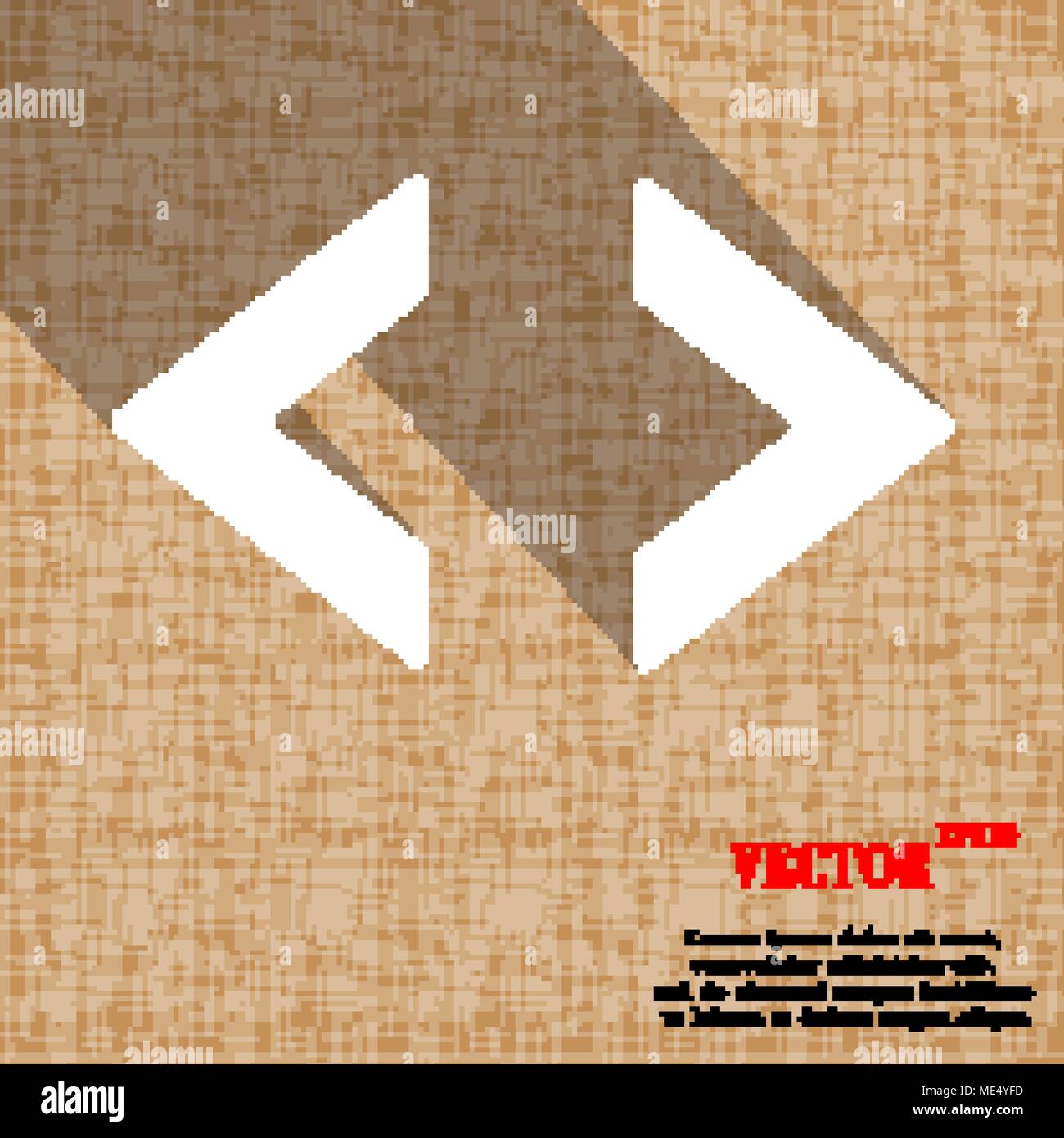 Code icon symbol on abstract geometric background with long shadows ...