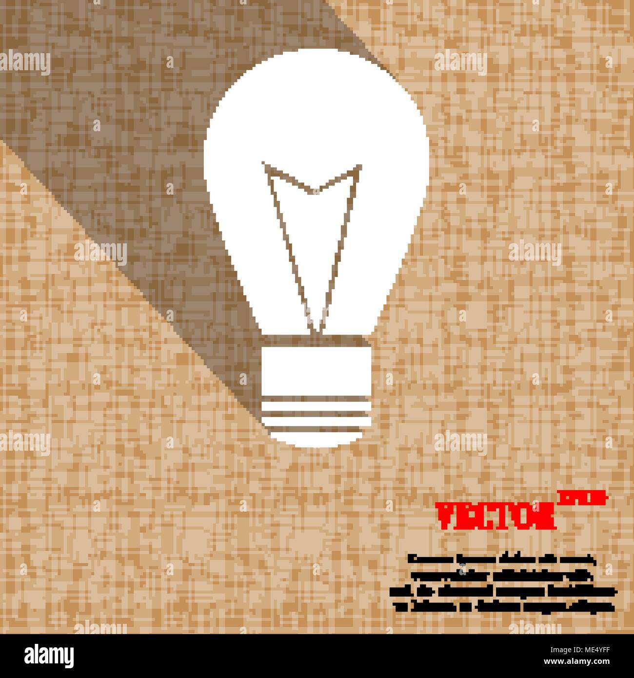 Light lamp icon symbol on abstract geometric background with long ...