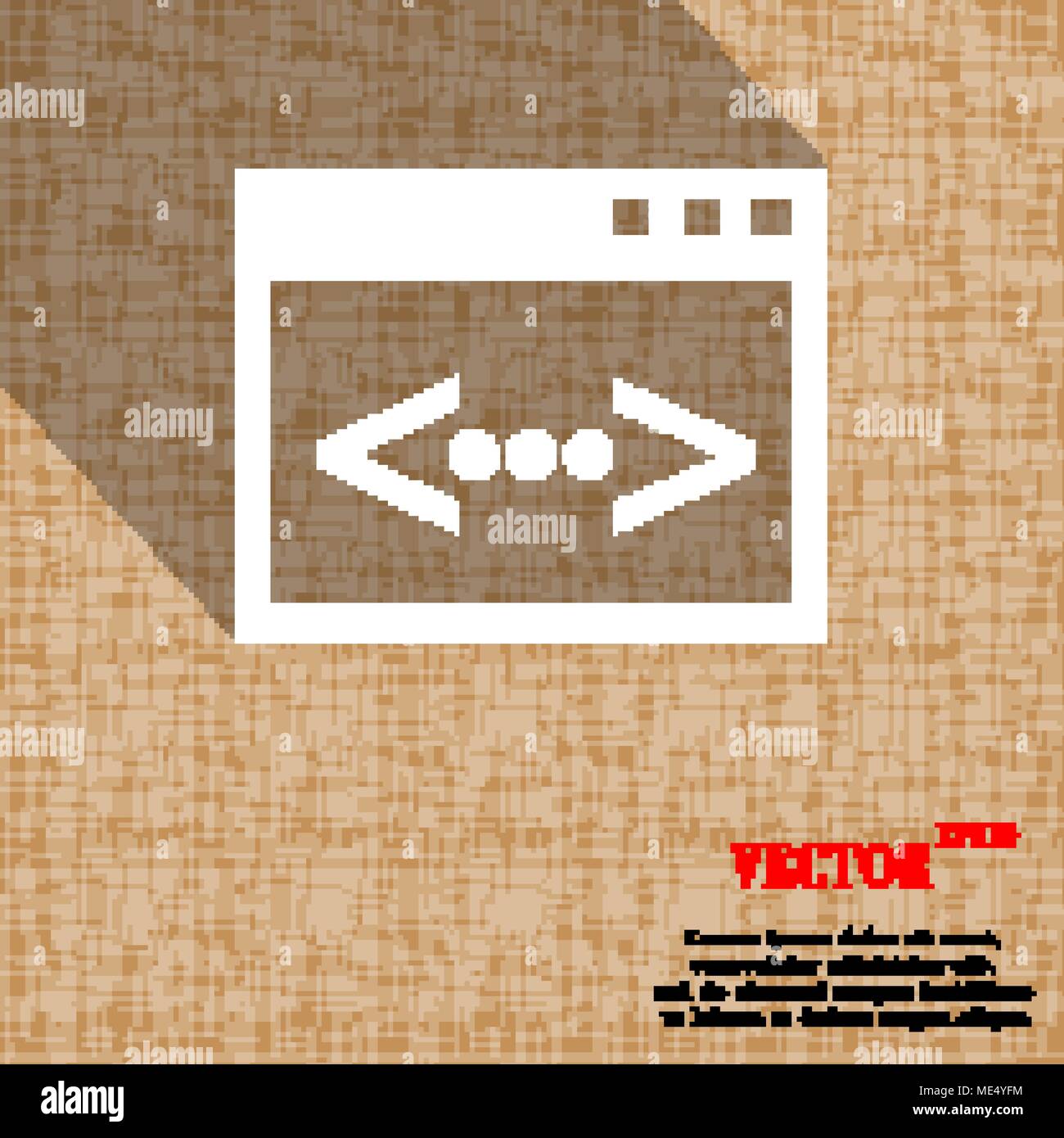 Code icon symbol on abstract geometric background with long shadows ...