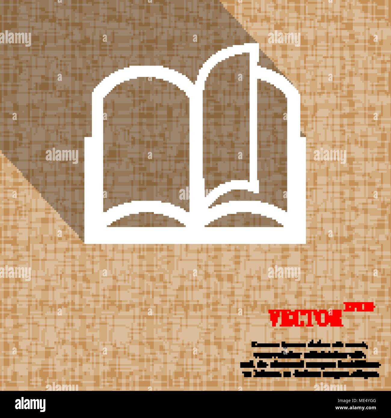 Open book icon symbol on abstract geometric background with long ...