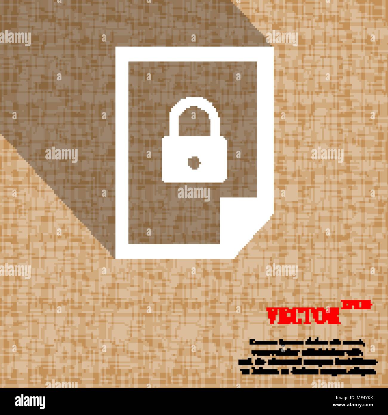 file locked icon symbol on abstract geometric background with long ...