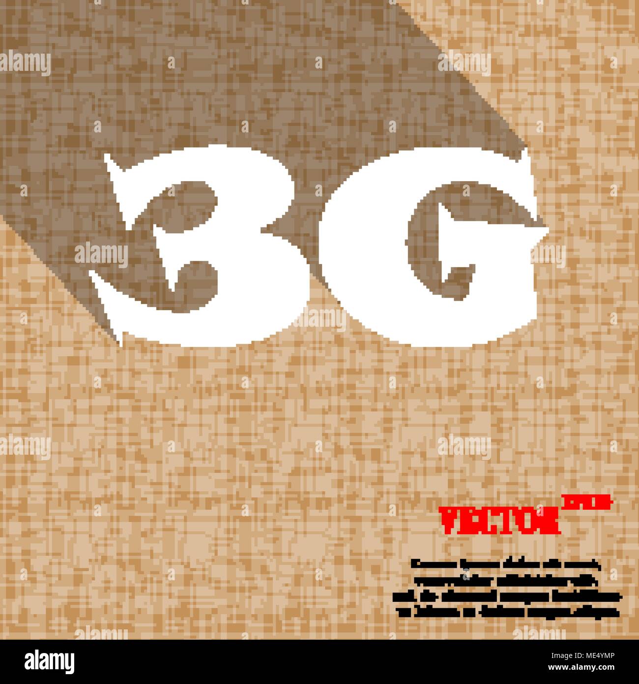 3G icon symbol on abstract geometric background with long shadows ...