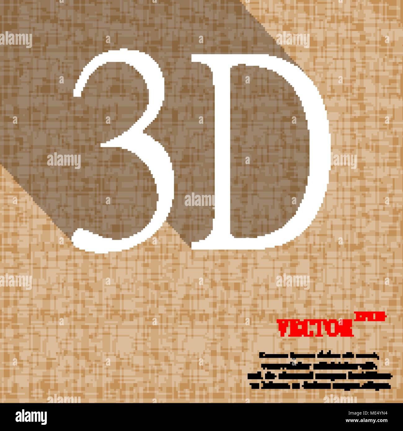 3D icon symbol on abstract geometric background with long shadows ...