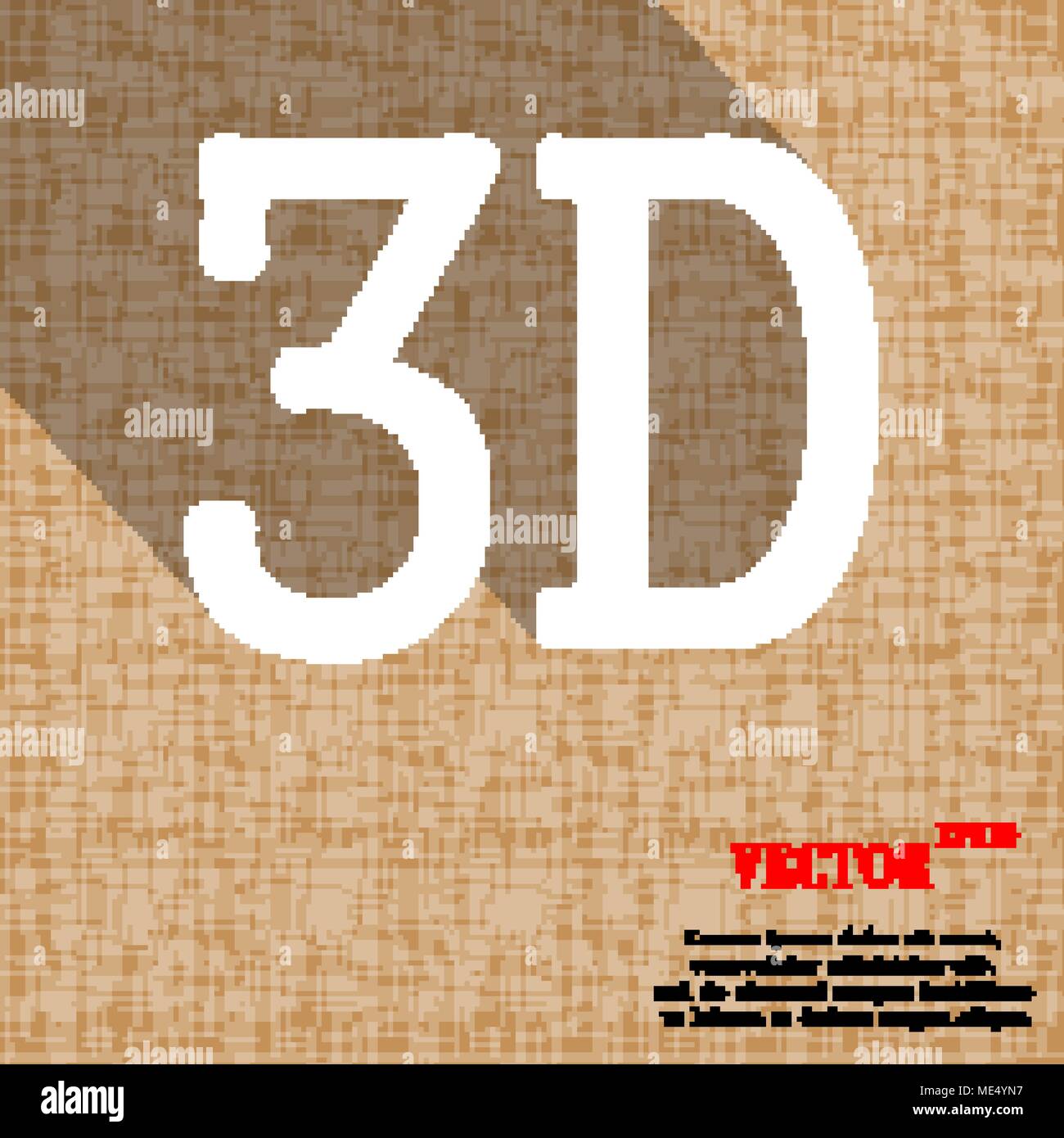 3D icon symbol on abstract geometric background with long shadows ...