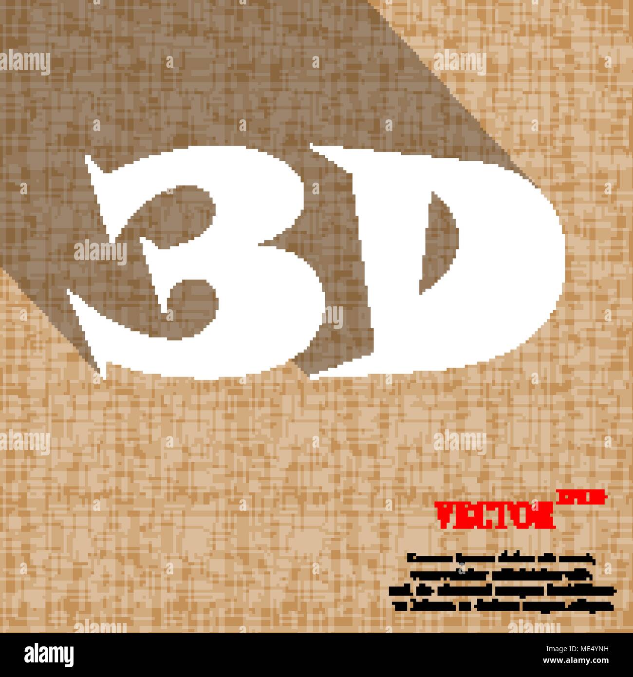 3D icon symbol on abstract geometric background with long shadows ...